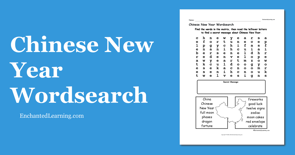 Chinese New Year Wordsearch - Enchanted Learning