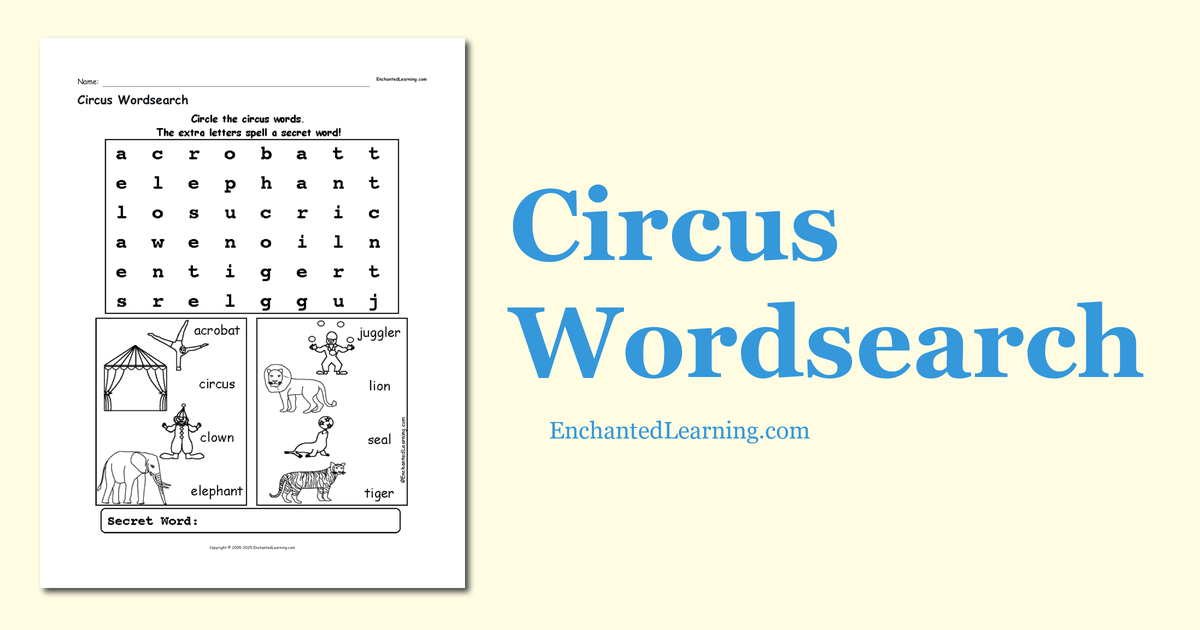 Circus Wordsearch - Enchanted Learning