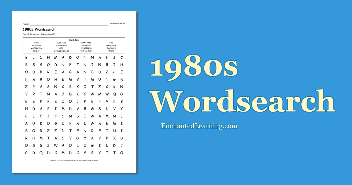 1980s Wordsearch - Enchanted Learning