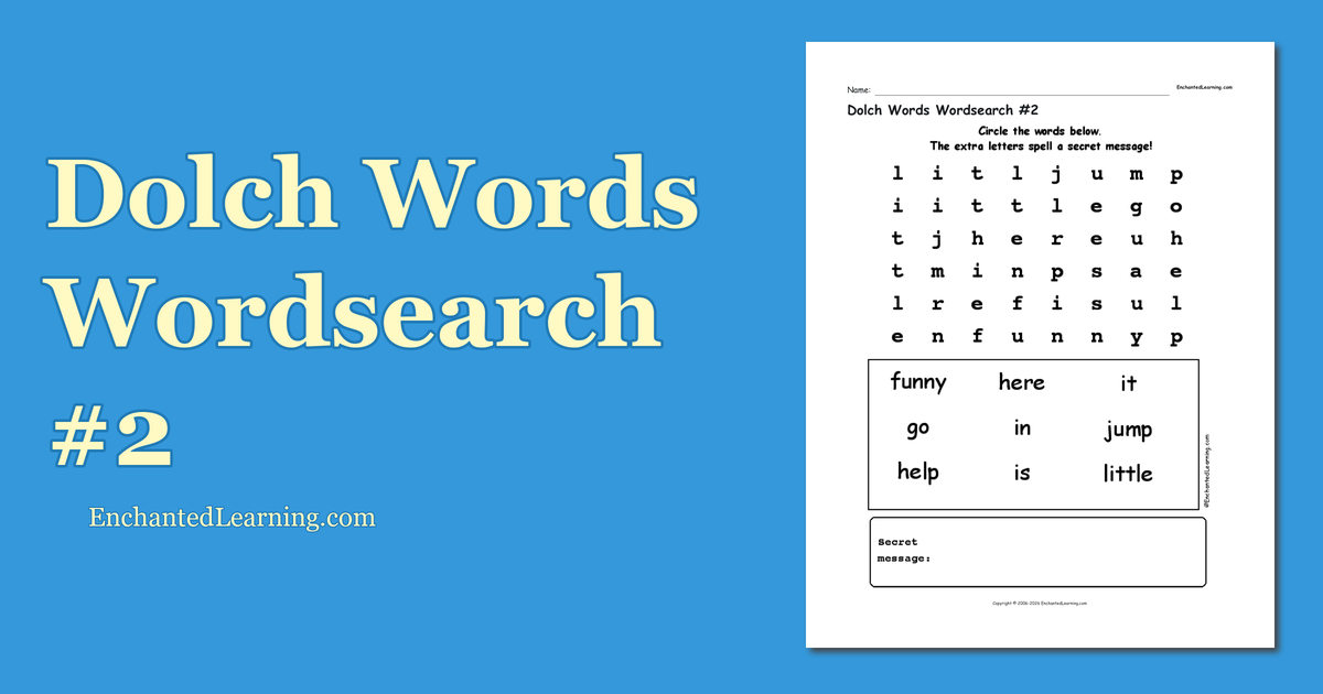 Dolch Words Wordsearch #2 - Enchanted Learning