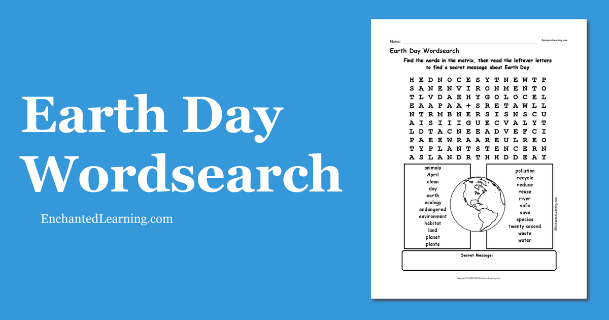 Earth Day Wordsearch - Enchanted Learning