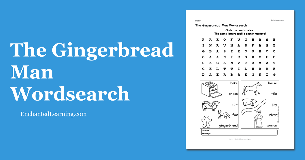 The Gingerbread Man Wordsearch - Enchanted Learning