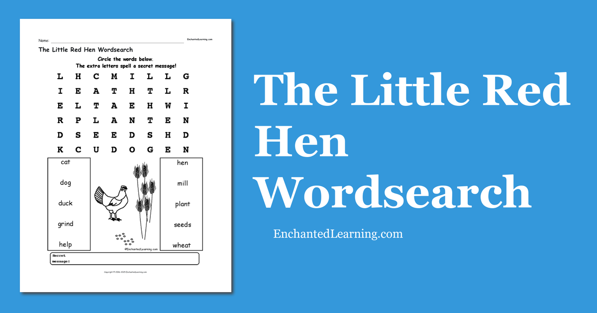 The Little Red Hen Wordsearch - Enchanted Learning