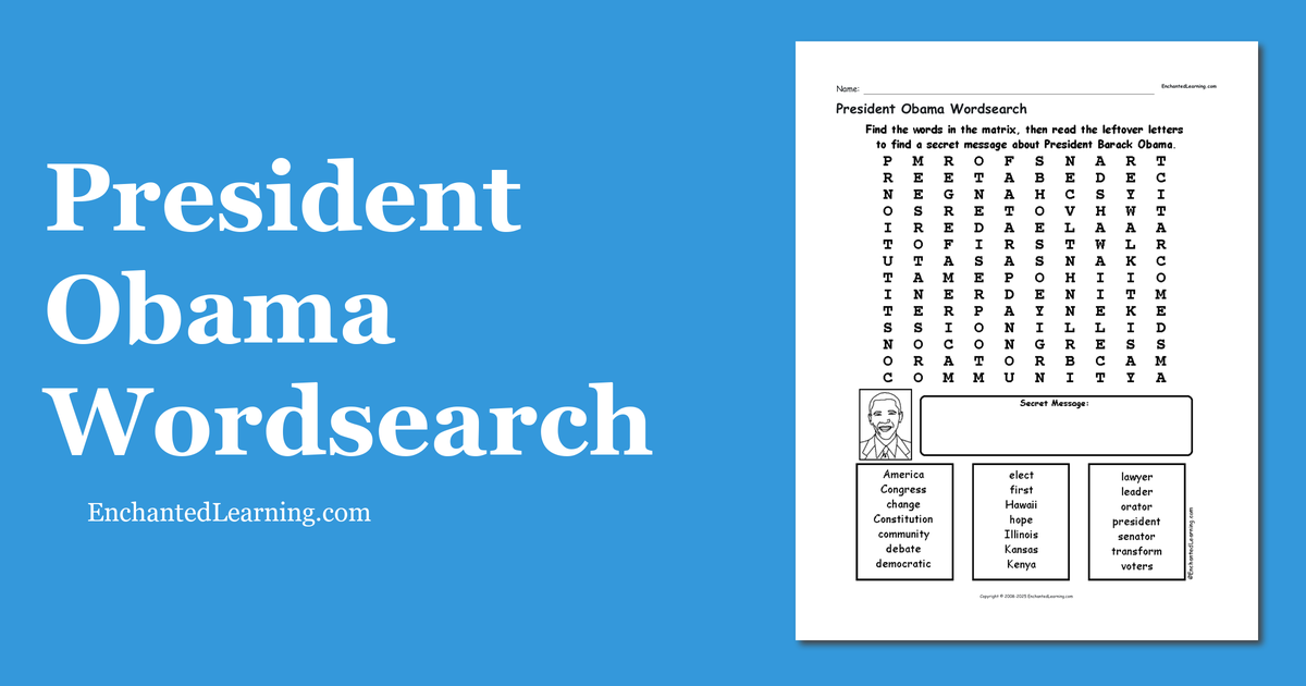 President Obama Word Search