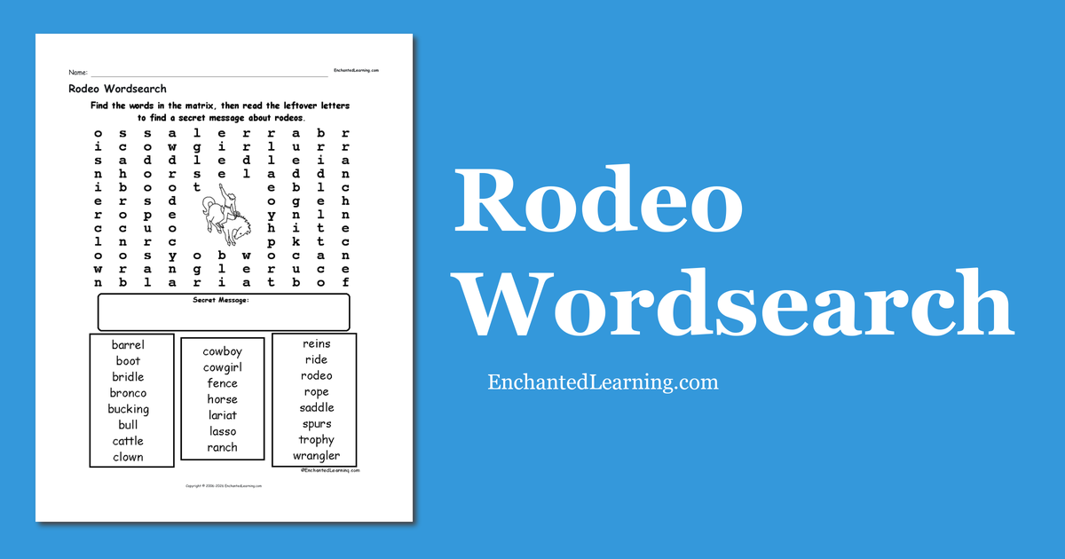 Rodeo Wordsearch - Enchanted Learning