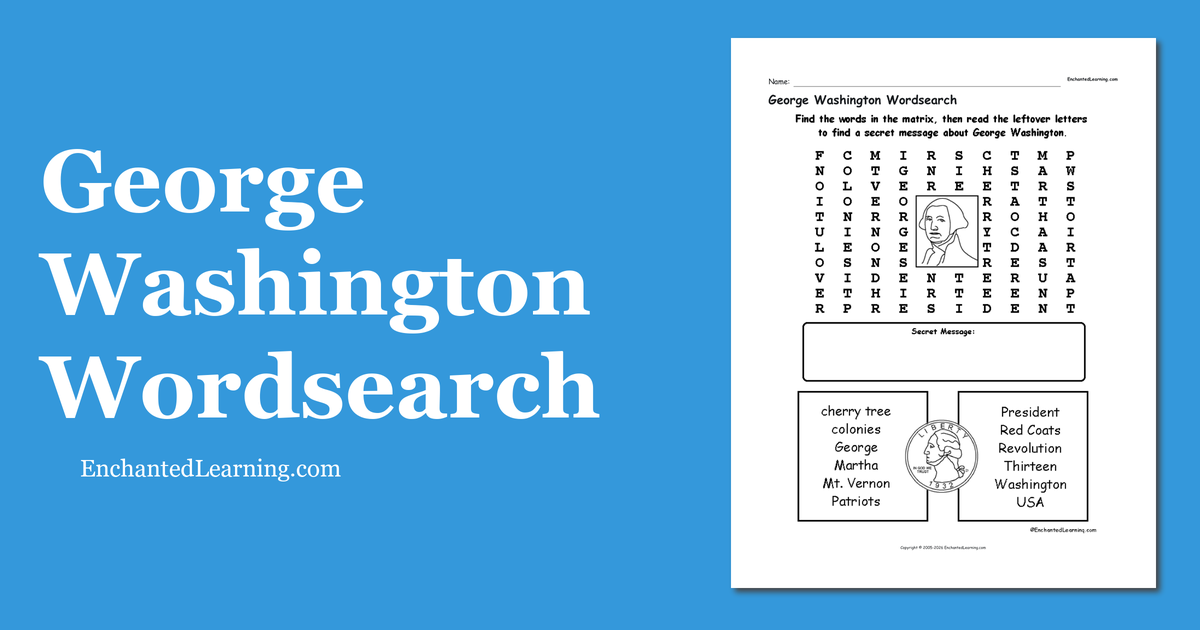 George Washington Wordsearch - Enchanted Learning