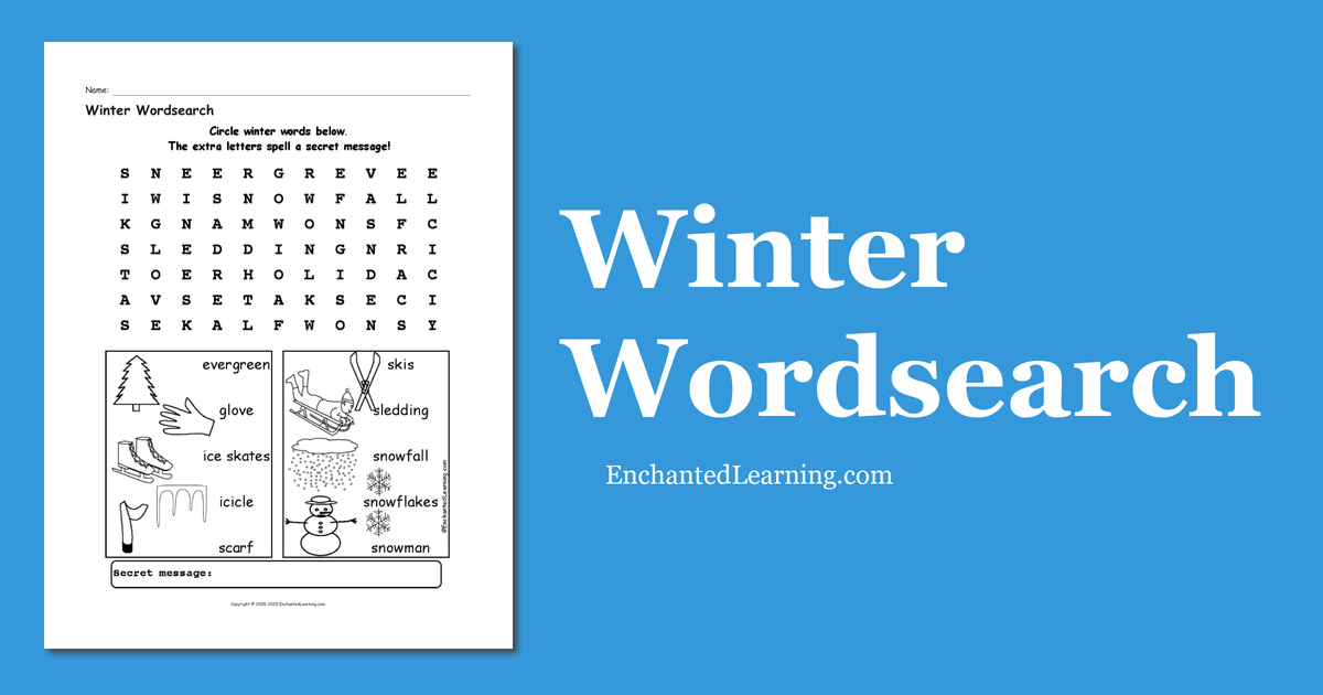 Winter Wordsearch - Enchanted Learning