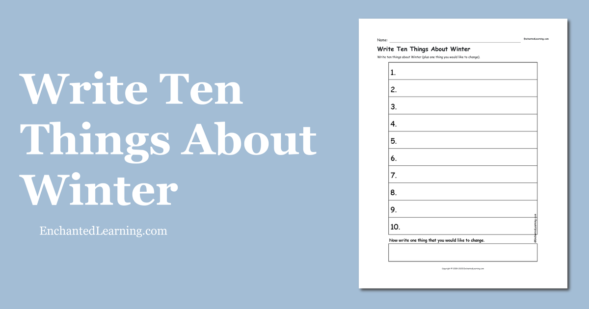 Write Ten Things About Winter - Enchanted Learning