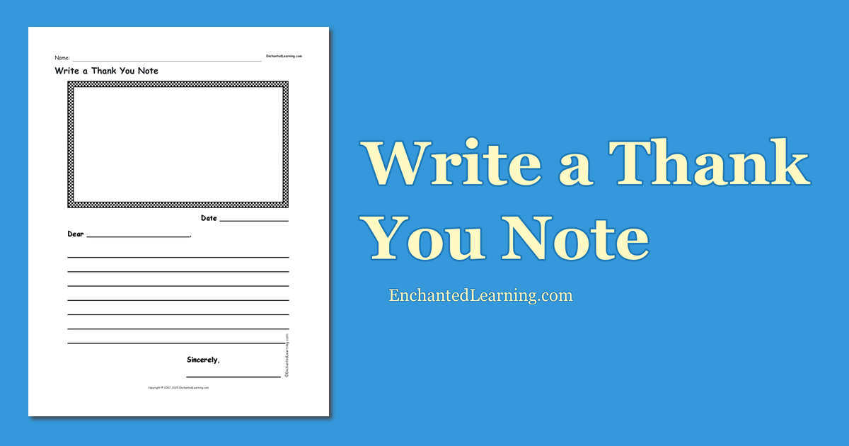 Write a Thank You Note - Enchanted Learning
